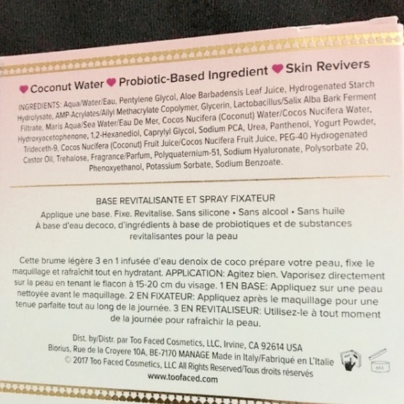 Too Faced | Makeup | Nib Too Faced Hangover Rx Priming Setting Spray ...